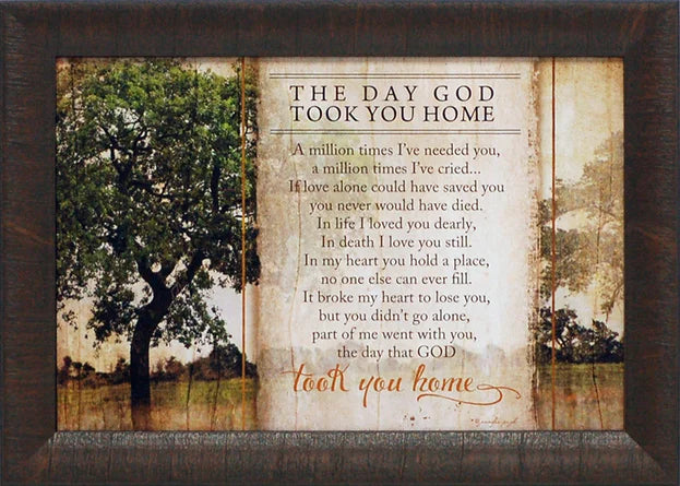 Wall Plaque - Day God Took You Home – The Remembrance Center Wall Plaque - Day God Took You Home – The Remembrance Center