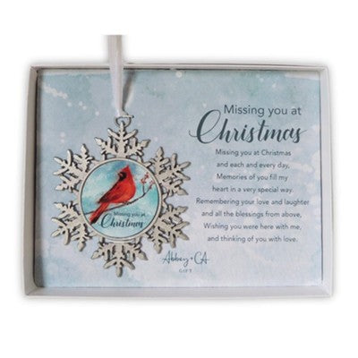 Ornament - Missing you at Christmas - Cardinal - Snowflake – The ...