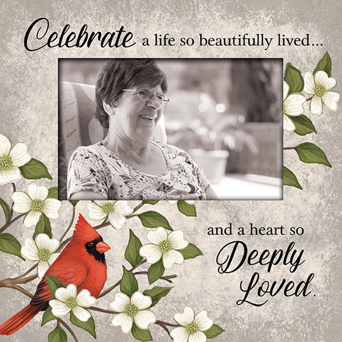Memorial Picture Frame - Cardinal - "Celebrate a life so beautifully l ...