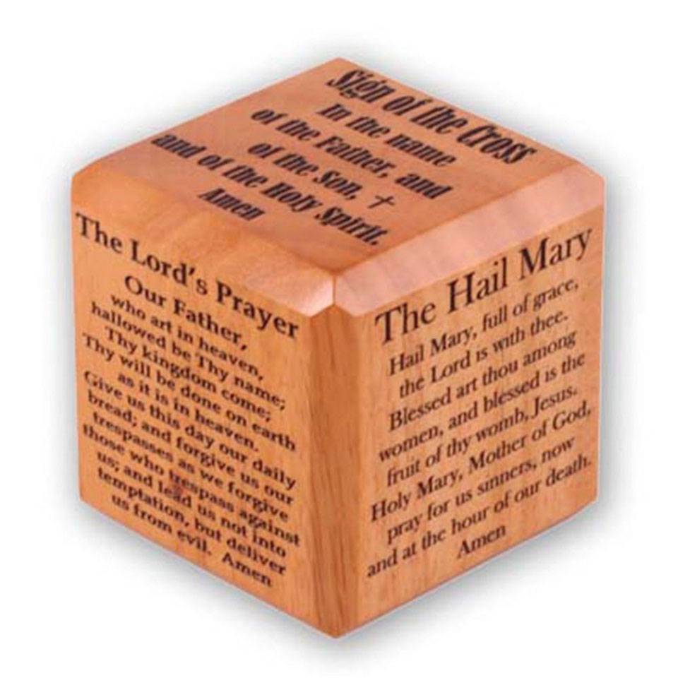 Wooden Prayer Cube - Catholic – The Remembrance Center