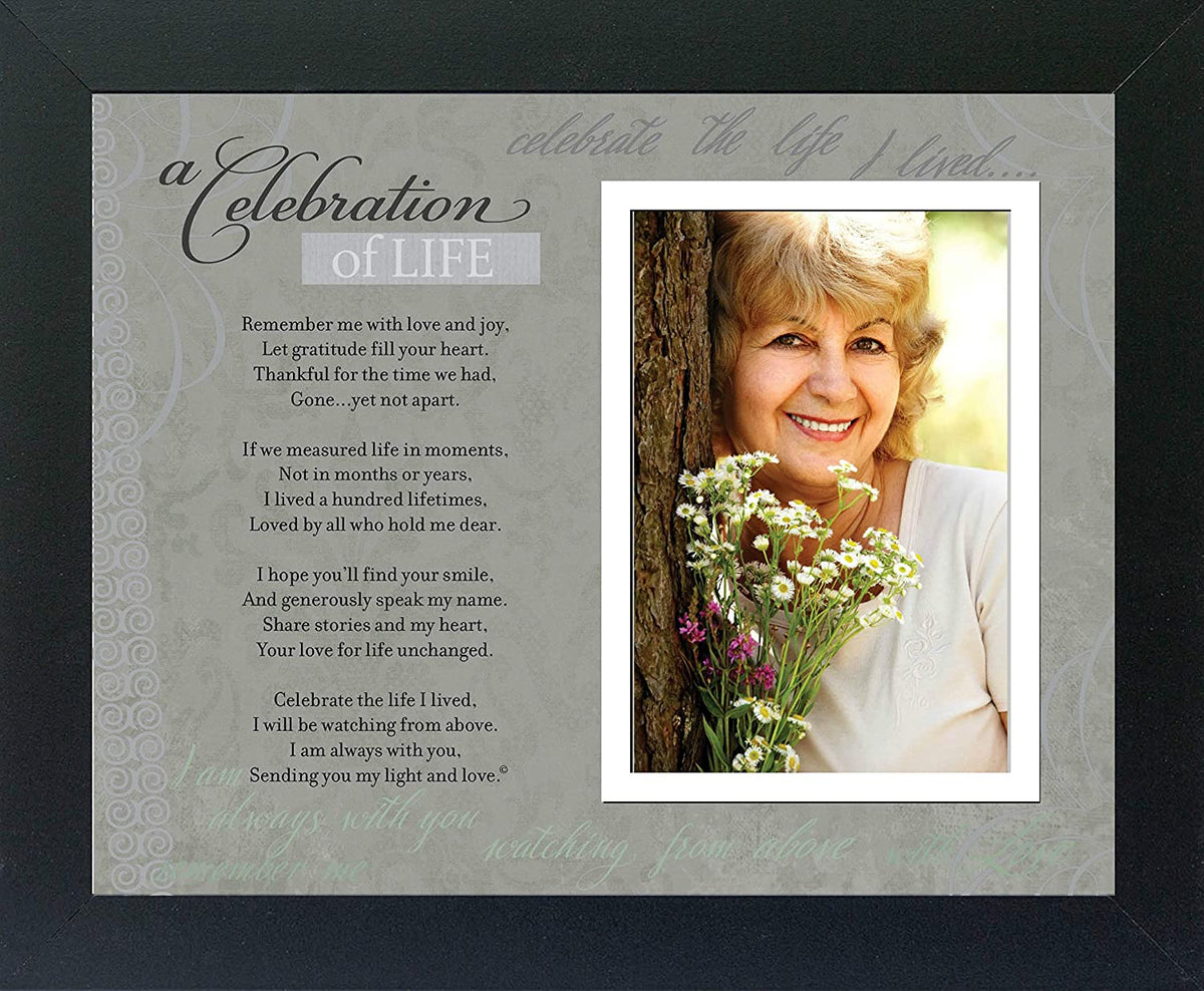 Memorial Picture Frame - "Celebration of Life" - 4" X 6" Photo - 8" X ...